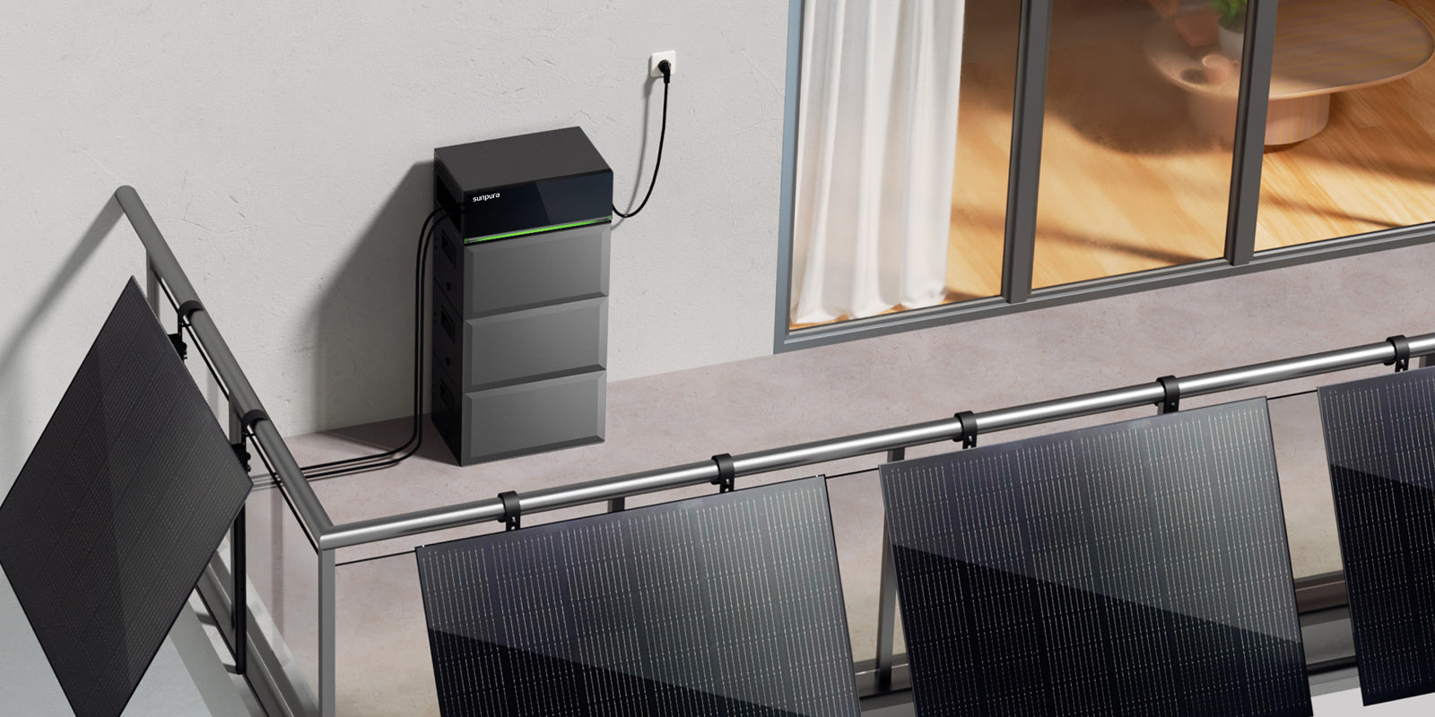 Plug-in thuisbatterij met stekker voor zonnepanelen – Sunpura